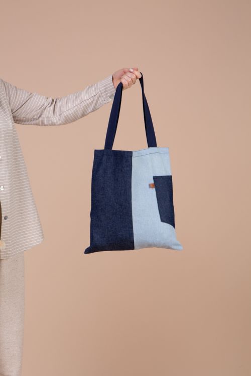Comprar Bolsa Grande Ecobag Jeans - 27231 - CACTO AZUL - Bolsas e Acessórios Exclusivos