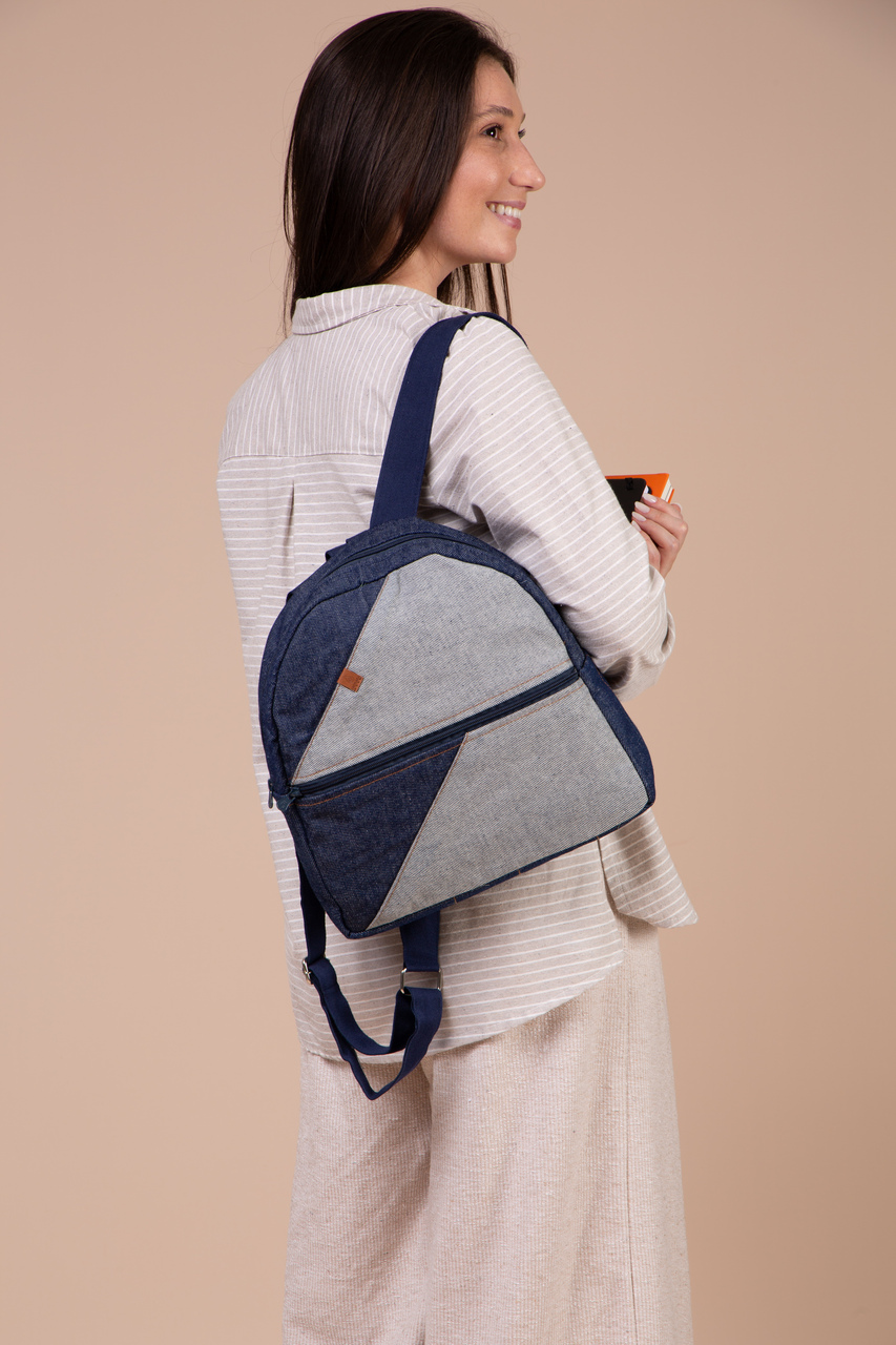 Comprar Mochila Jeans Sustentável - 27265 - CACTO AZUL - Bolsas e Acessórios Exclusivos