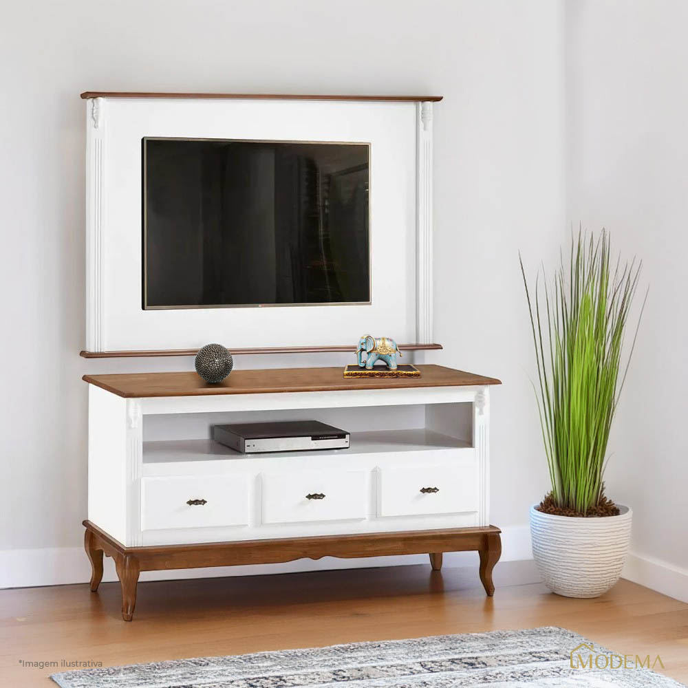 Rack com Painel para Sala de Estar 150cm Linz Móveis