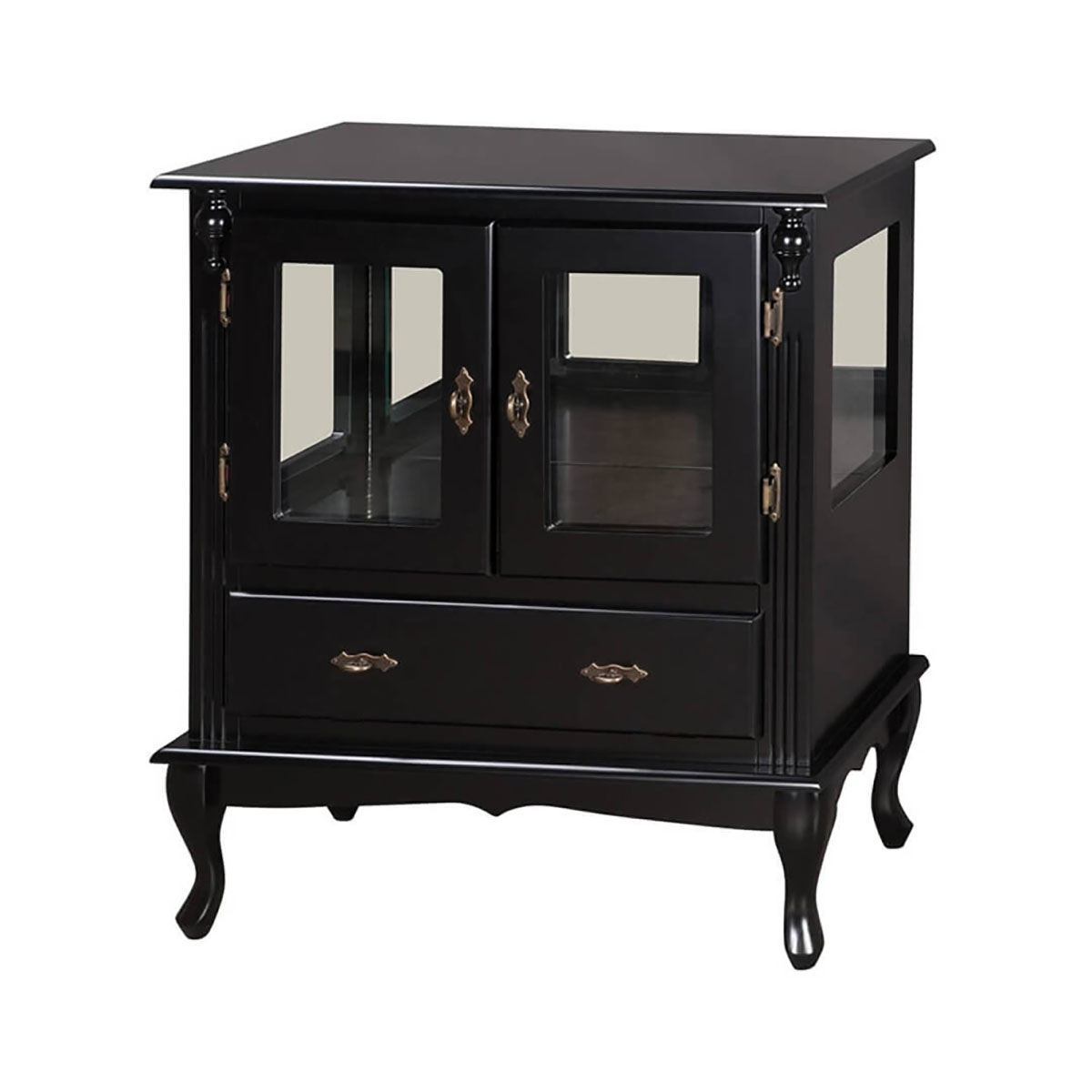 Cristaleira Rústica de Madeira com Pés Luiz XV 1004-E Florença