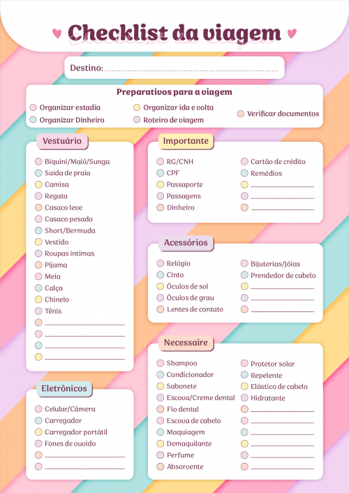 Comprar Bloco de Checklist de Viagem com 25 Folhas - Carimbos Mega Birô