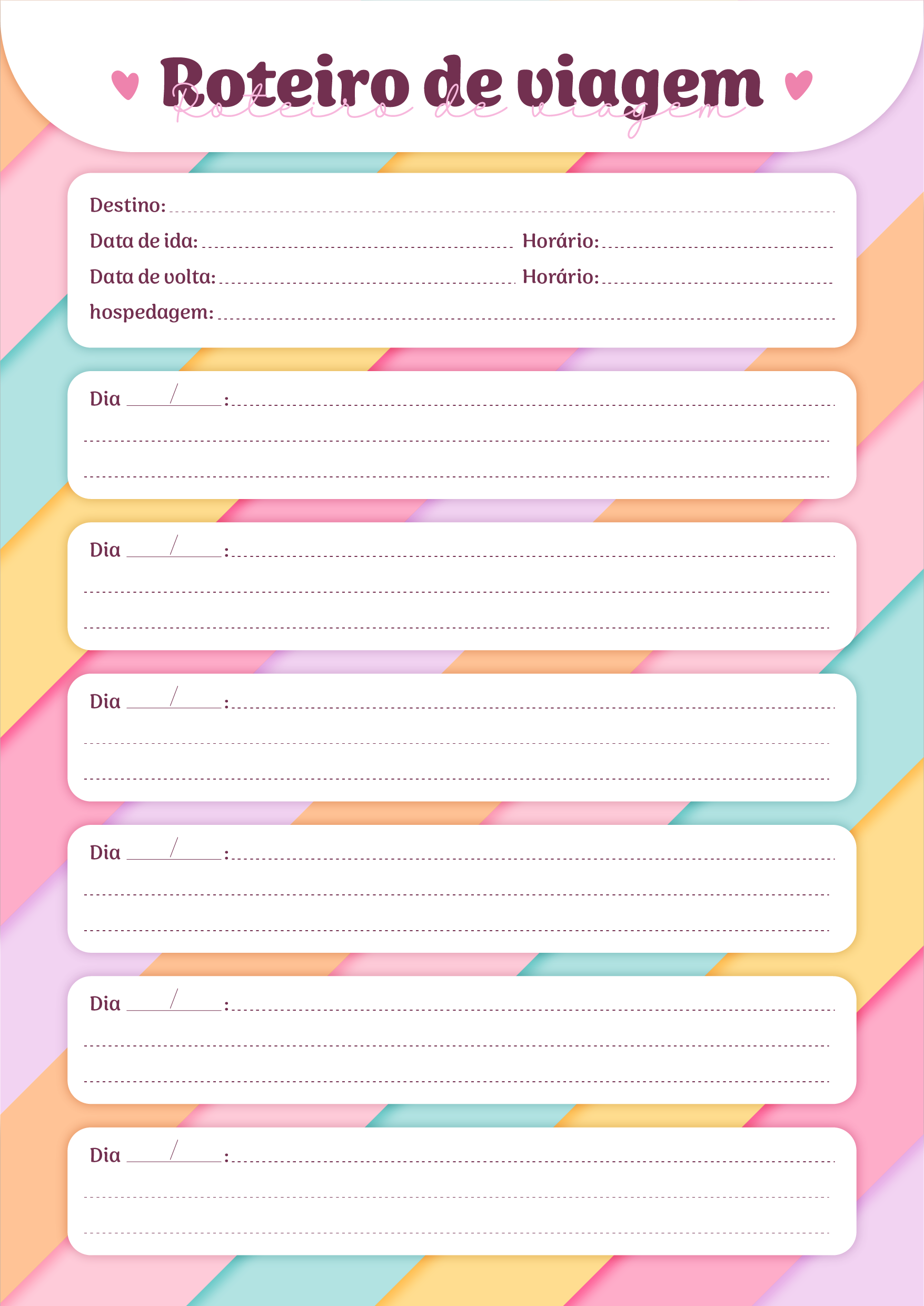 Comprar Bloco de Roteiros de Viagem Com 25 Folhas para Planejamento ...