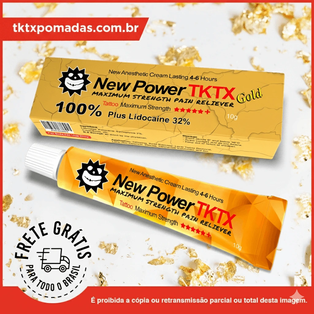 Pomada Anestésica New Power Gold 100% | Com Frete Grátis