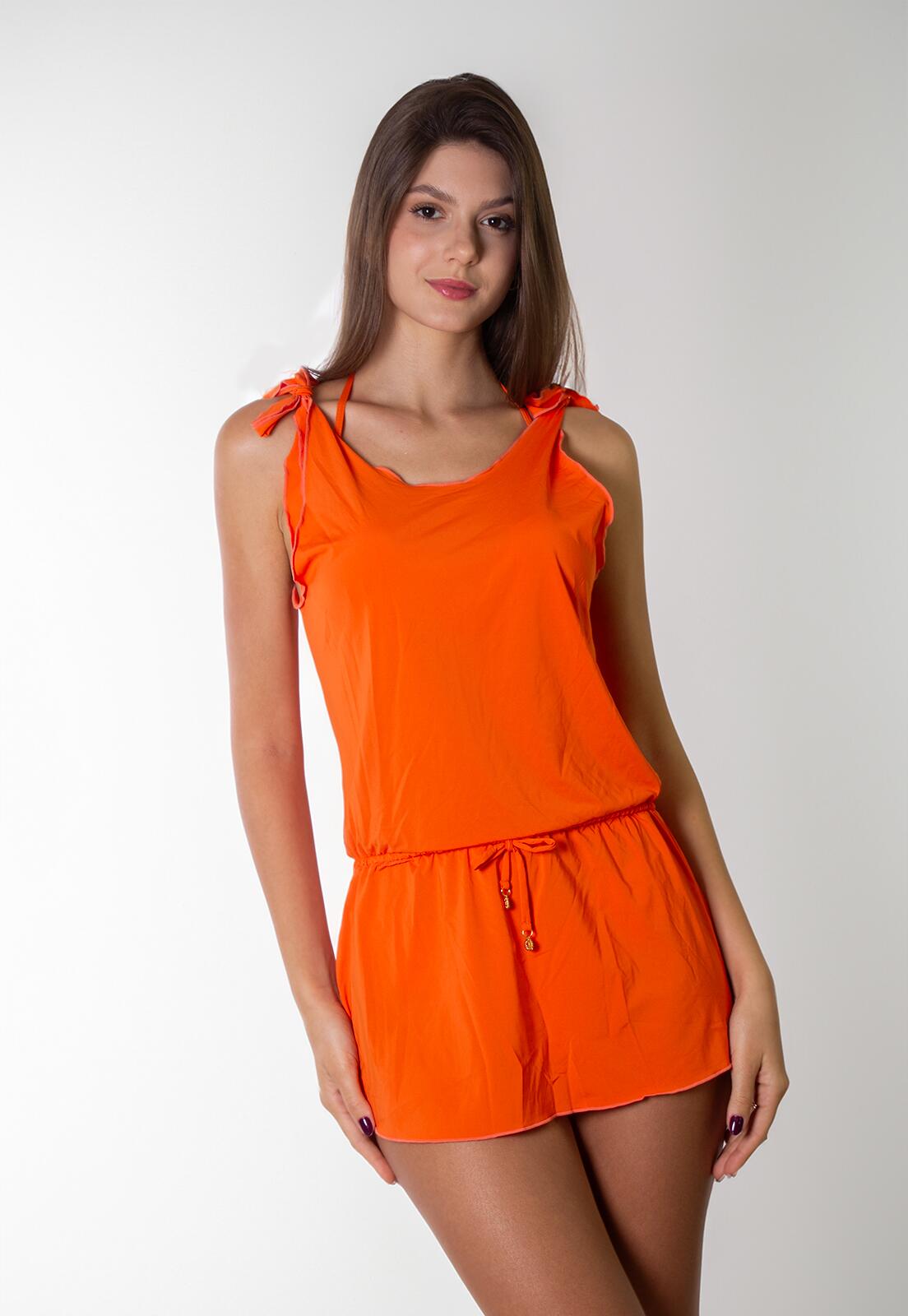 Comprar Saida Simony Beach de praia vestido amarração ombros Luna Beach