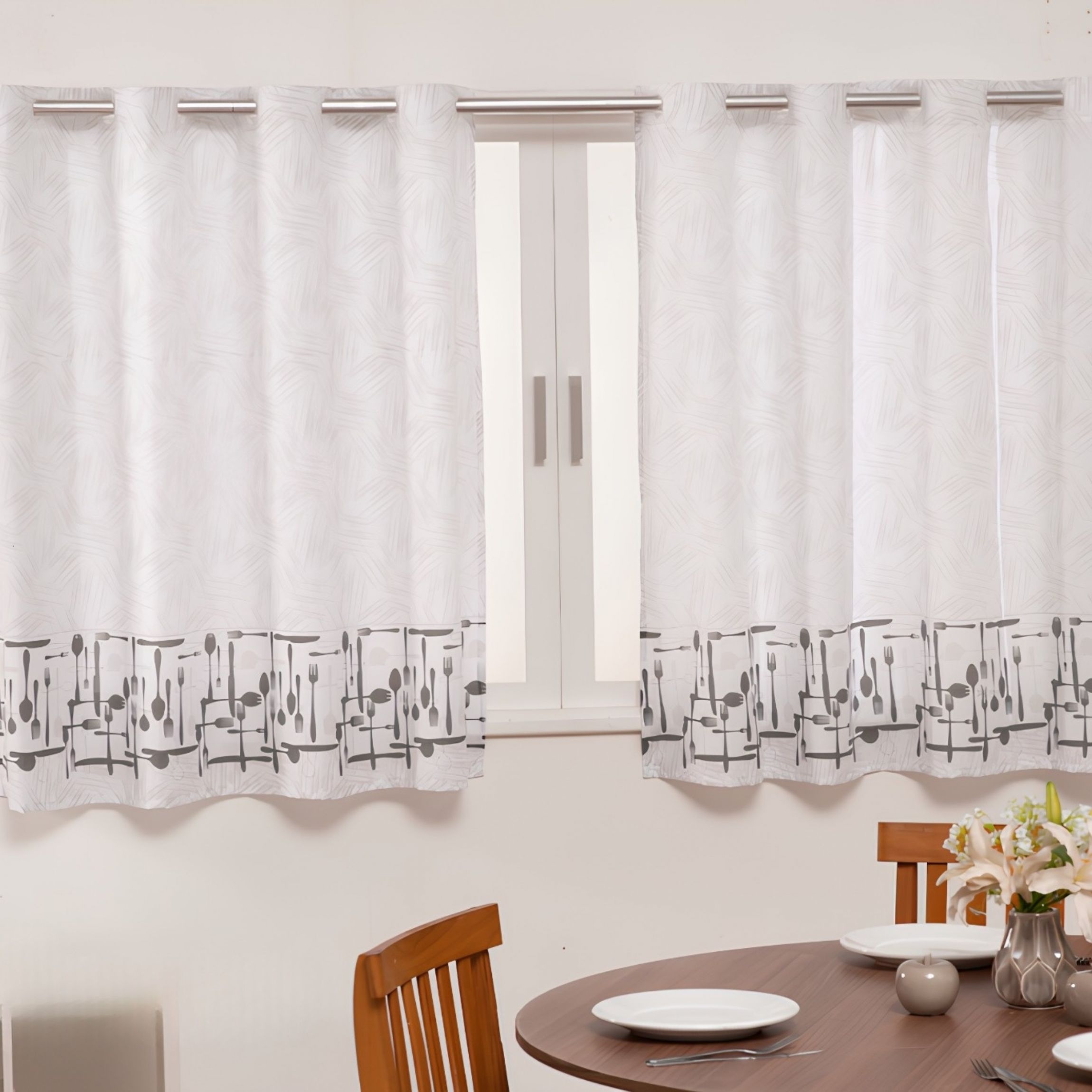 Cortina de Cozinha Kitchen Branyl Estampada 120x260