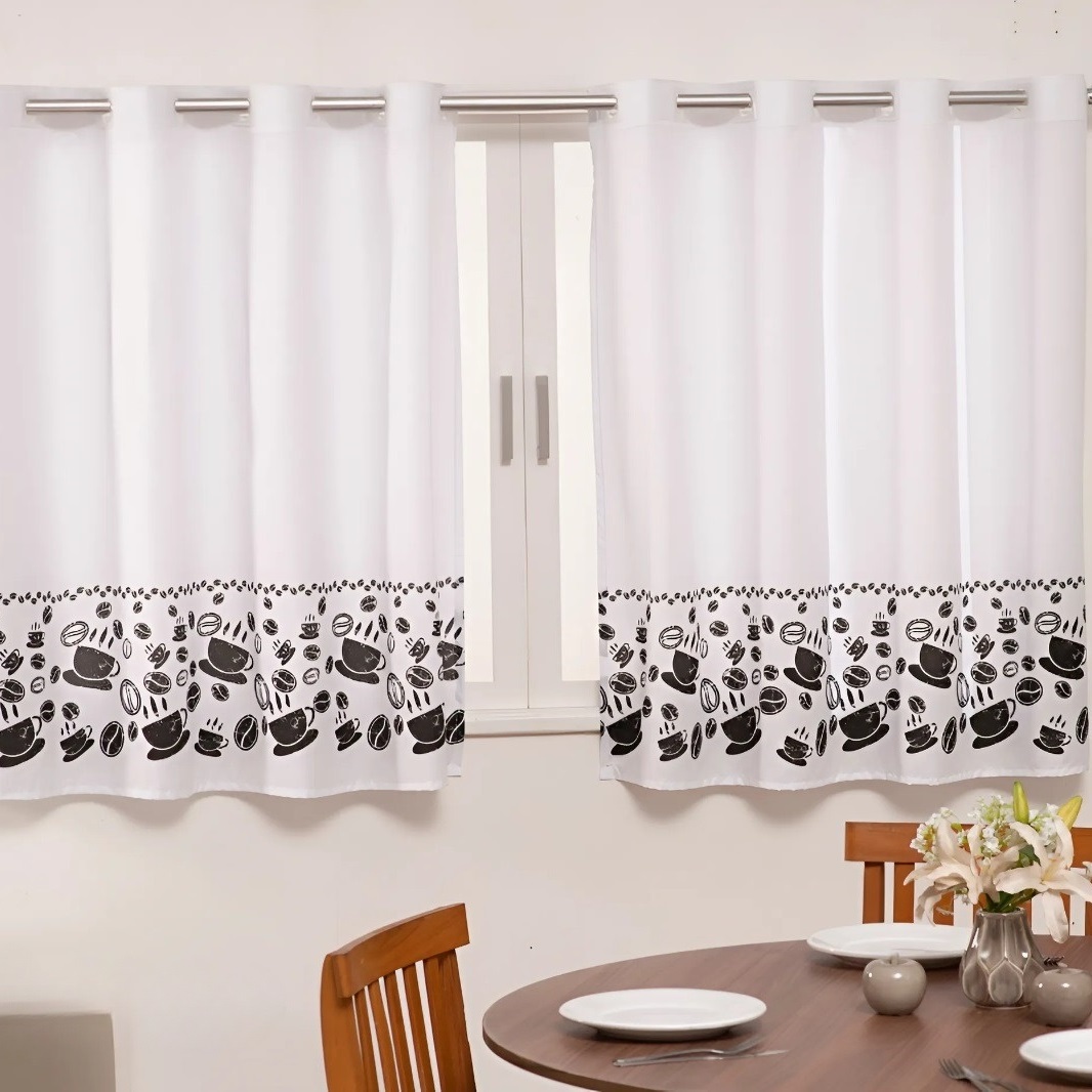 Cortina de Cozinha Kitchen Branyl Estampada 120x260