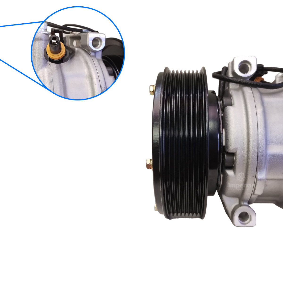 COMPRESSOR 10PA17 JOHN DEERE POLIA 8PK 140MM 12V OEM:AH169875 ...