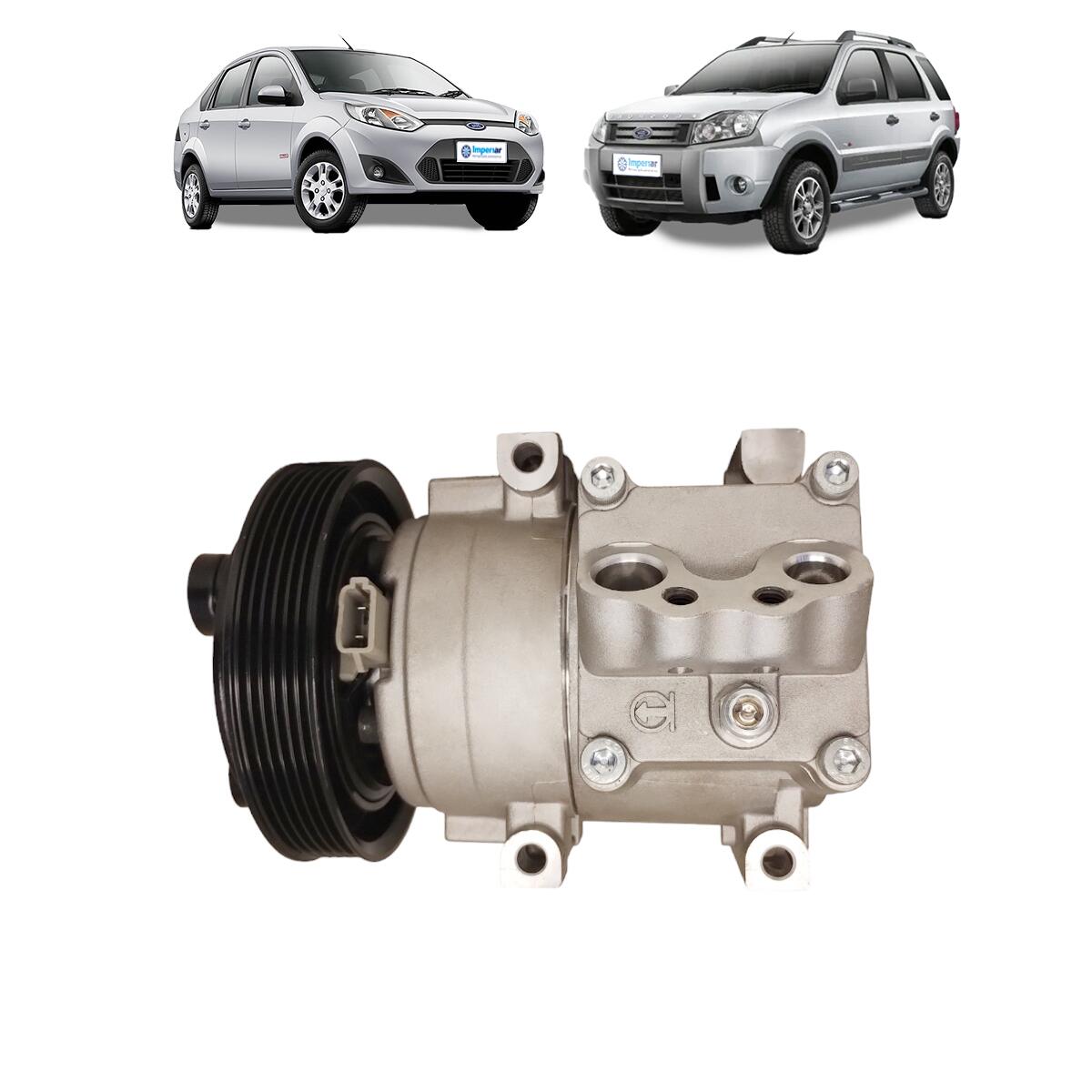 COMPRESSOR FORD FIESTA/ECOSPORT 1.6/2.0 12V POLIA 6PK 143MM RC.600.106 ...