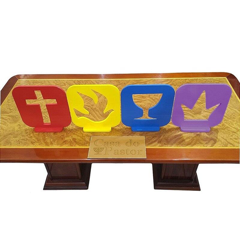 Símbolos da Igreja do Evangelho Quadrangular em MDF I.E.Q. - a partir de R$219,34