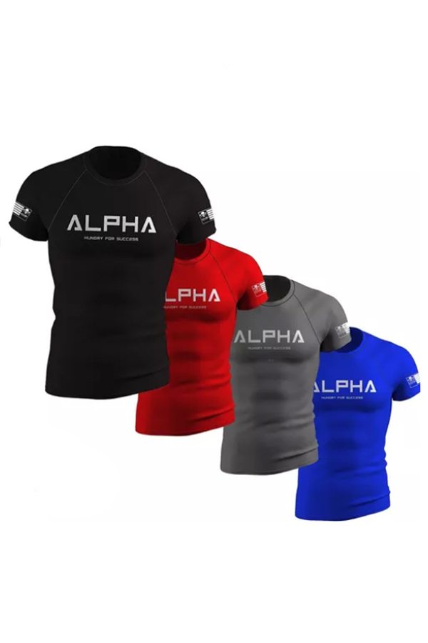 KIT 4 Camisetas Masculina Dry Fit para Treino e Musculação ALPHA - ALFA ...