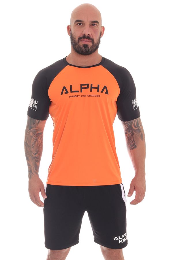 Camiseta ALPHA Preta Dry Fit masculina para treino