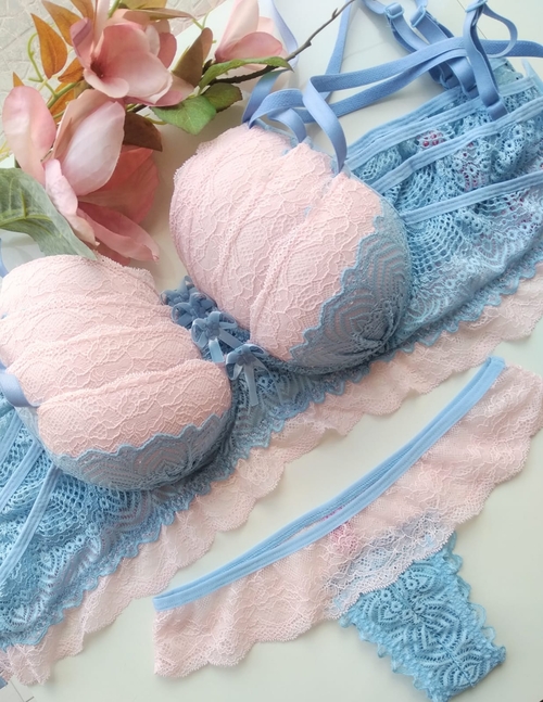 Comprar Conjunto Jessica - Azul Frozen - Top Model Moda Íntima