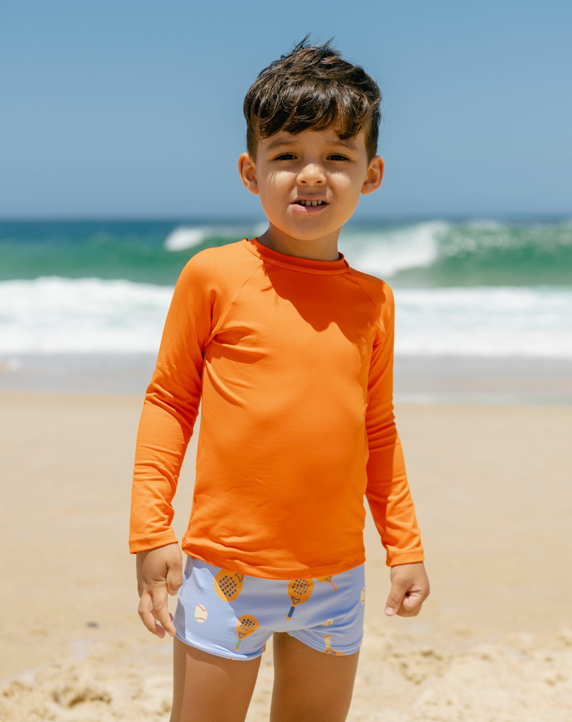 Comprar Sunga Boxer Infantil Beach Tênis Azul Proteção UV