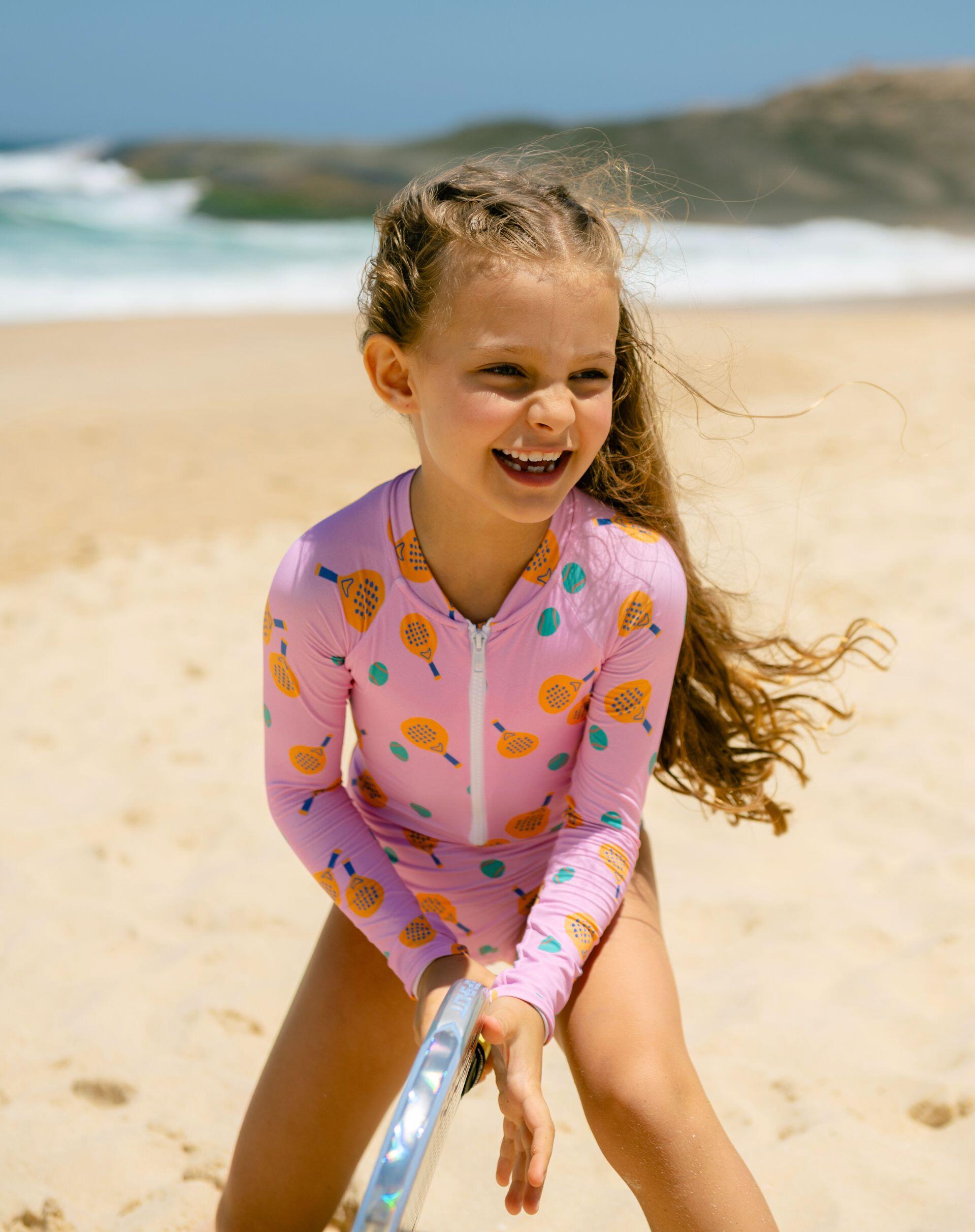 Comprar Maiô Infantil Gabi Beach Tênis Rosa Proteção UV
