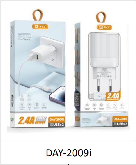 Comprar Carregador Fonte com 2 Usb + Cabo Lighting Byz Day-2009i