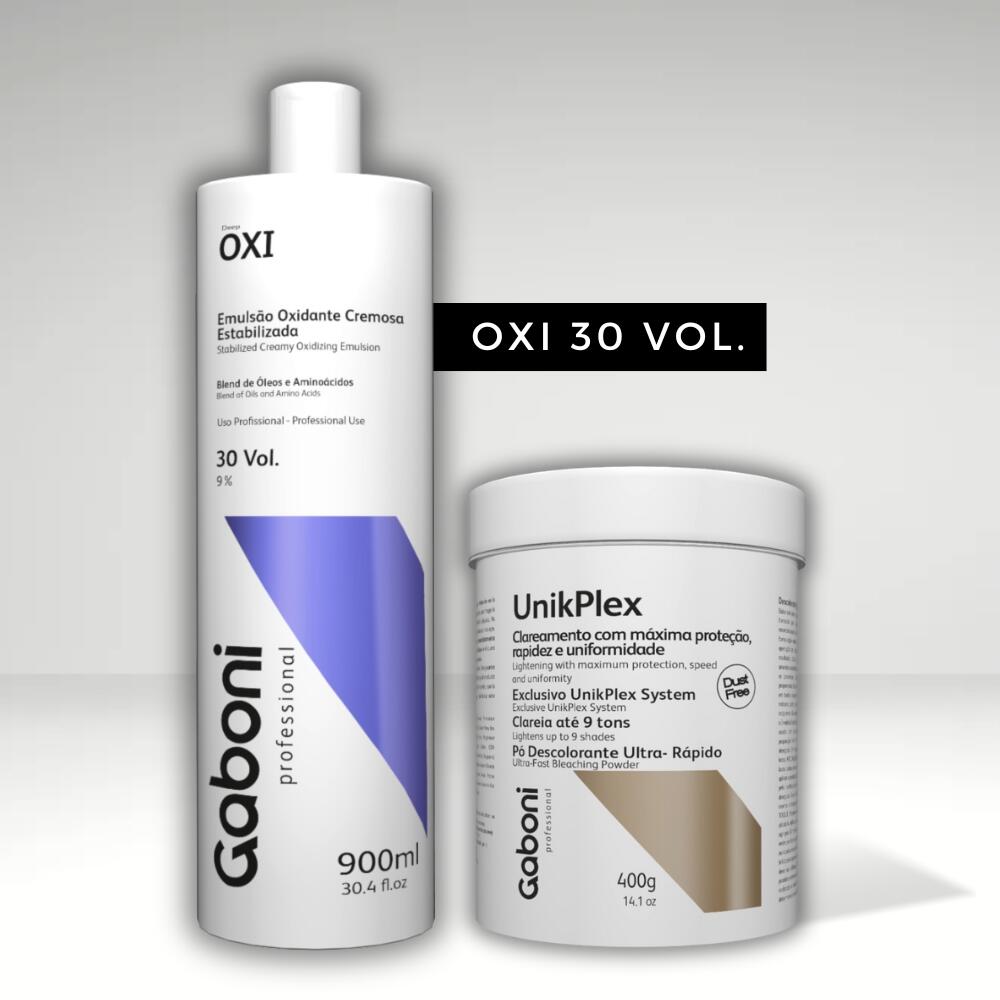 Comprar Pó Descolorante Ultra-rápido branco 400g + Oxi 30 vol. 900ml Gaboni - a partir de R$164 ...