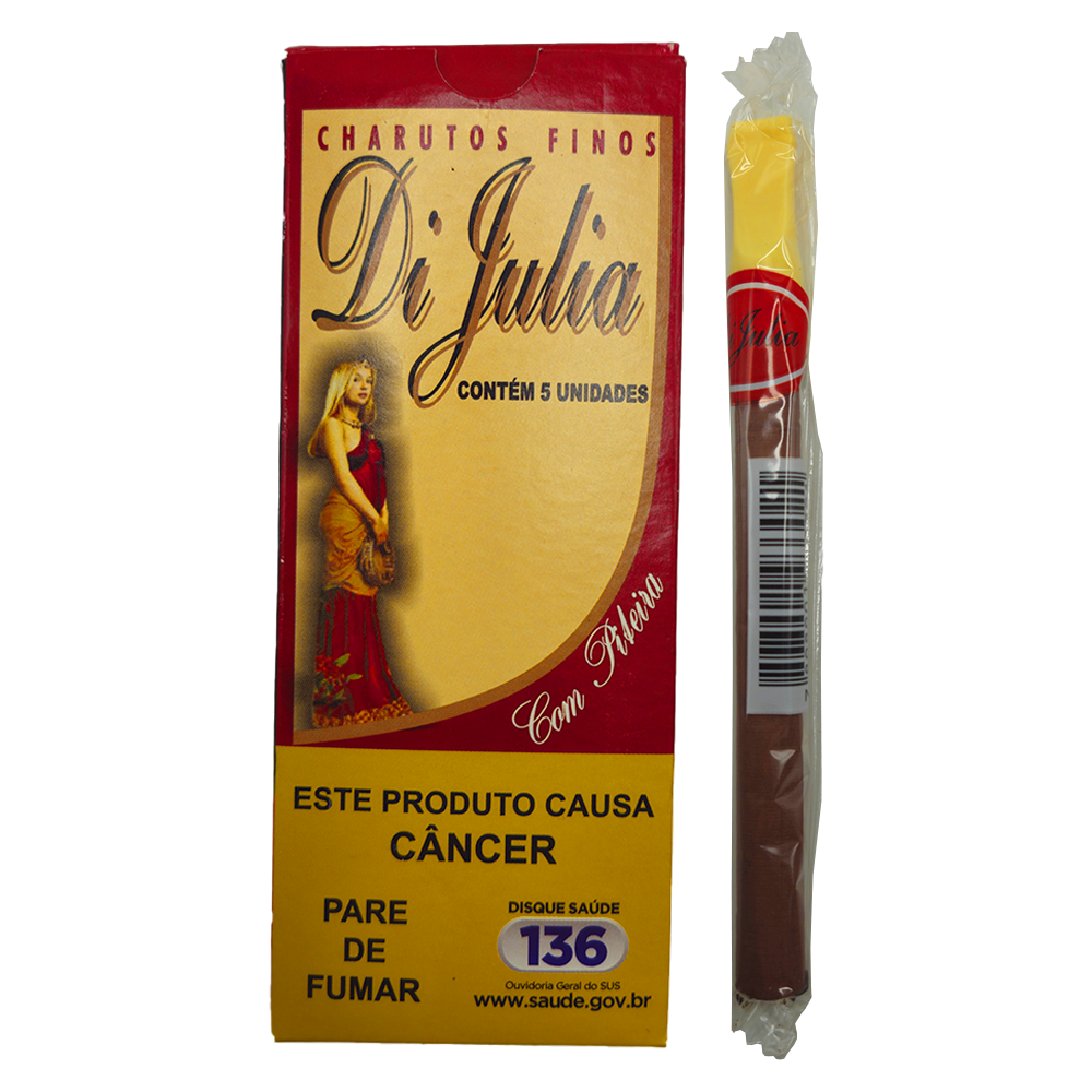 CIGARRILHA DI JULIA TRADICIONAL COM PITEIRA CAIXA COM 5 UNIDADES
