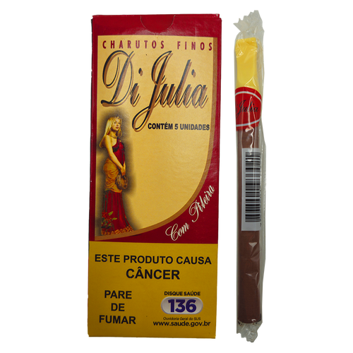 CIGARRILHA DI JULIA TRADICIONAL COM PITEIRA CAIXA COM 5 UNIDADES
