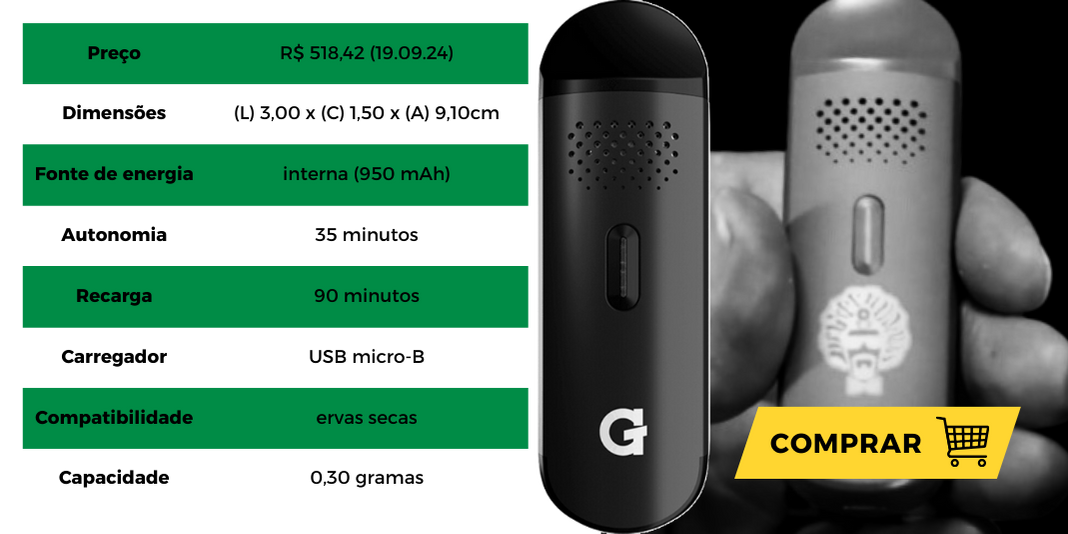 Melhor vaporizador de ervas; 2024 - até R$ 600,00