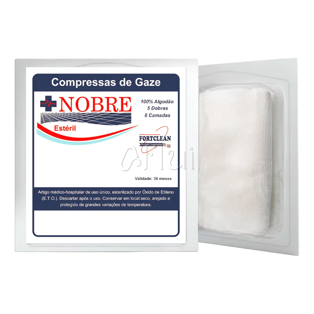 Compressa de Gaze Nobre 13 Fios Estéril 10 gazes - a partir de R$0,96