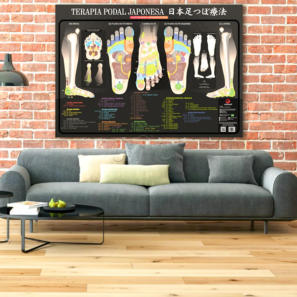 Pôster Mapa Reflexologia Podal Profissional - B1 100x70cm - a partir de R$67,80