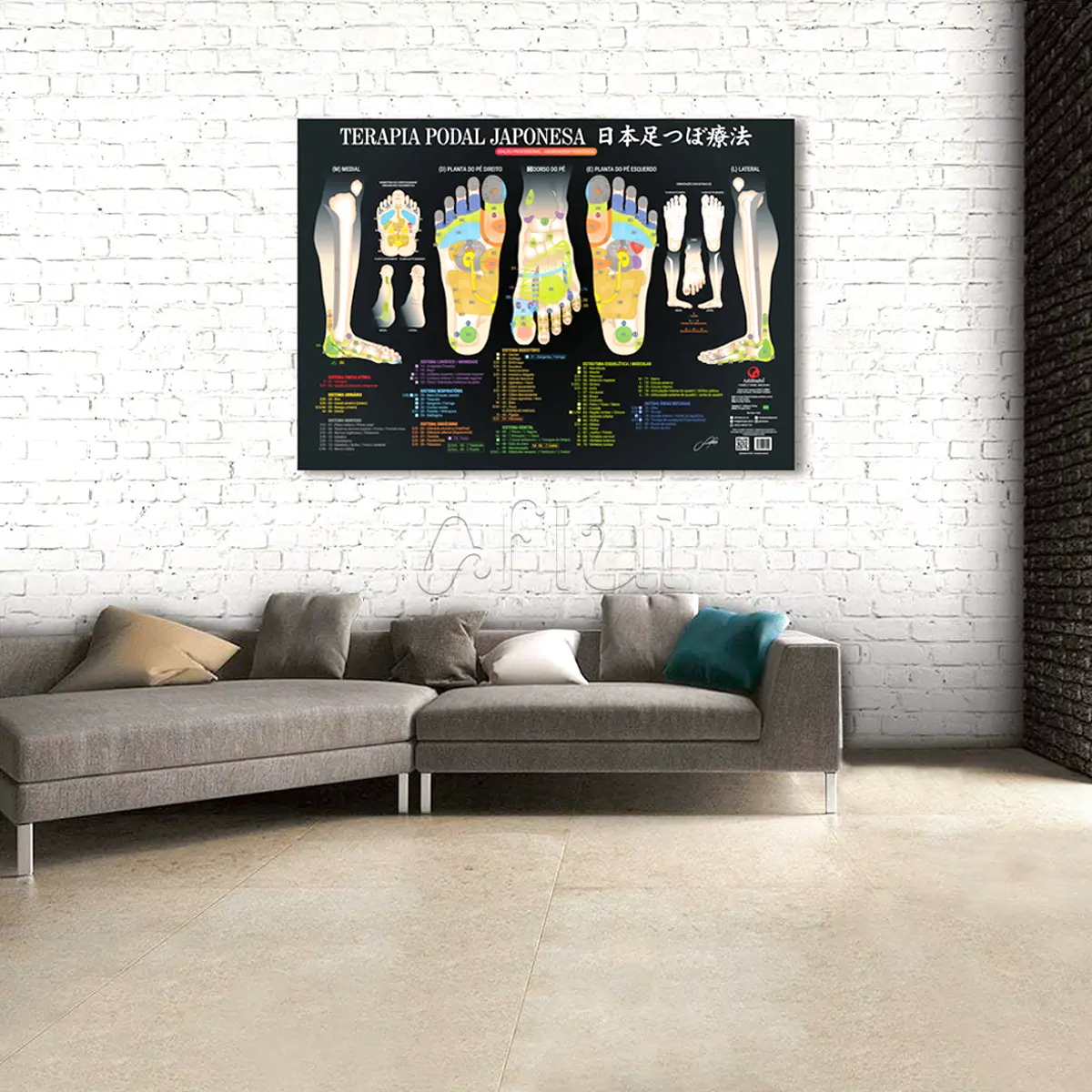 Pôster Mapa Reflexologia Podal Profissional - B1 100x70cm - a partir de R$67,80