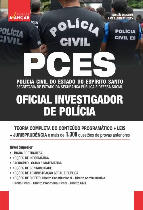 Comprar PCES 2025 - Polícia Civil do Espírito Santo: OFICIAL ...