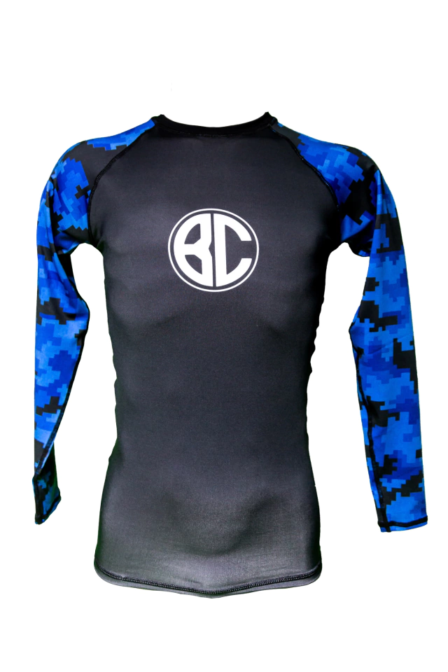 Comprar Rash Guard Minecraft Manga Longa Azul - Brazil Combat