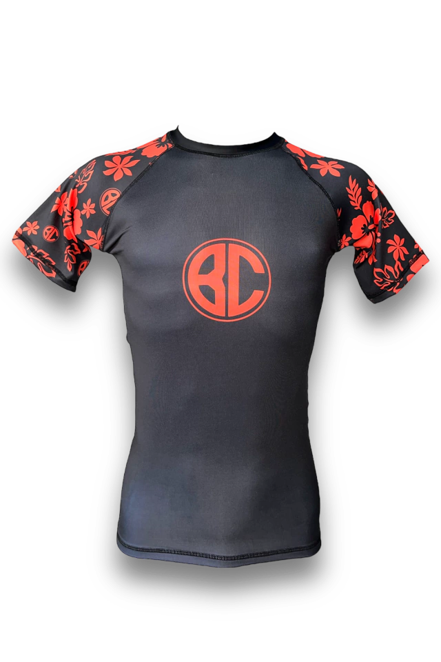 Comprar Rash Guard Hawaiian Style Manga Curta Laranja - Brazil Combat