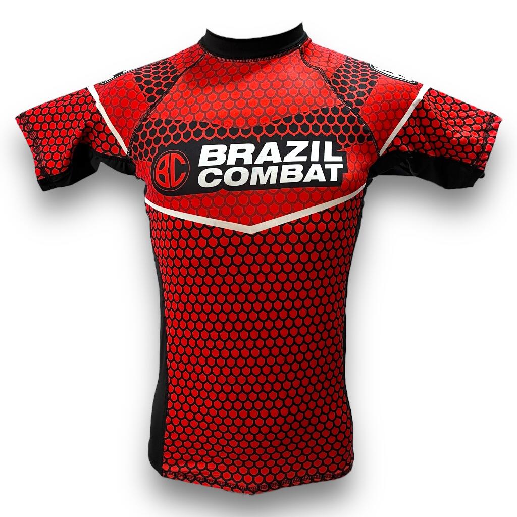 Comprar Rash Guard Fish Manga Curta Vermelha - Brazil Combat