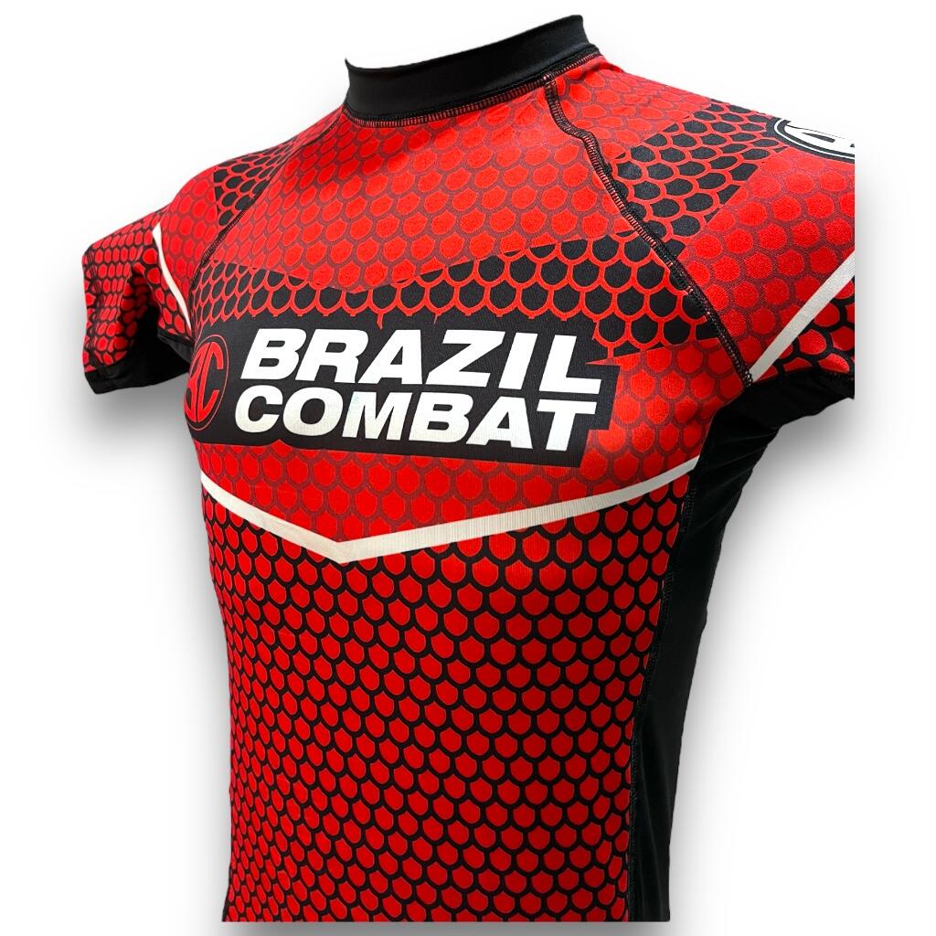 Comprar Rash Guard Fish Manga Curta Vermelha - Brazil Combat