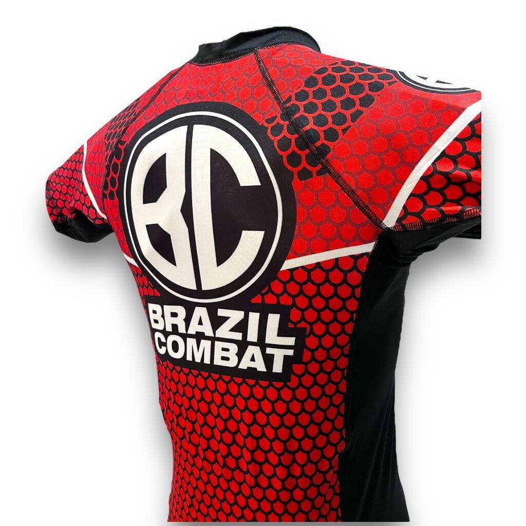 Comprar Rash Guard Fish Manga Curta Vermelha - Brazil Combat