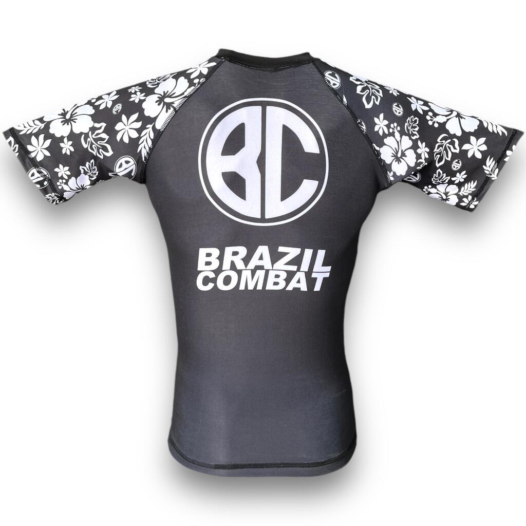 Comprar Rash Guard Hawaiian Style Manga Curta Branca - Brazil Combat