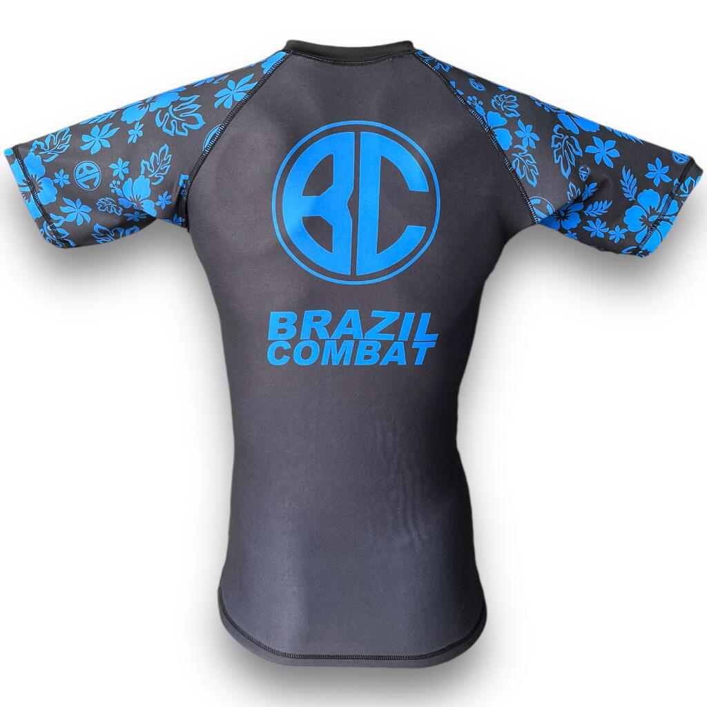 Comprar Rash Guard Hawaiian Style Manga Curta Azul - Brazil Combat