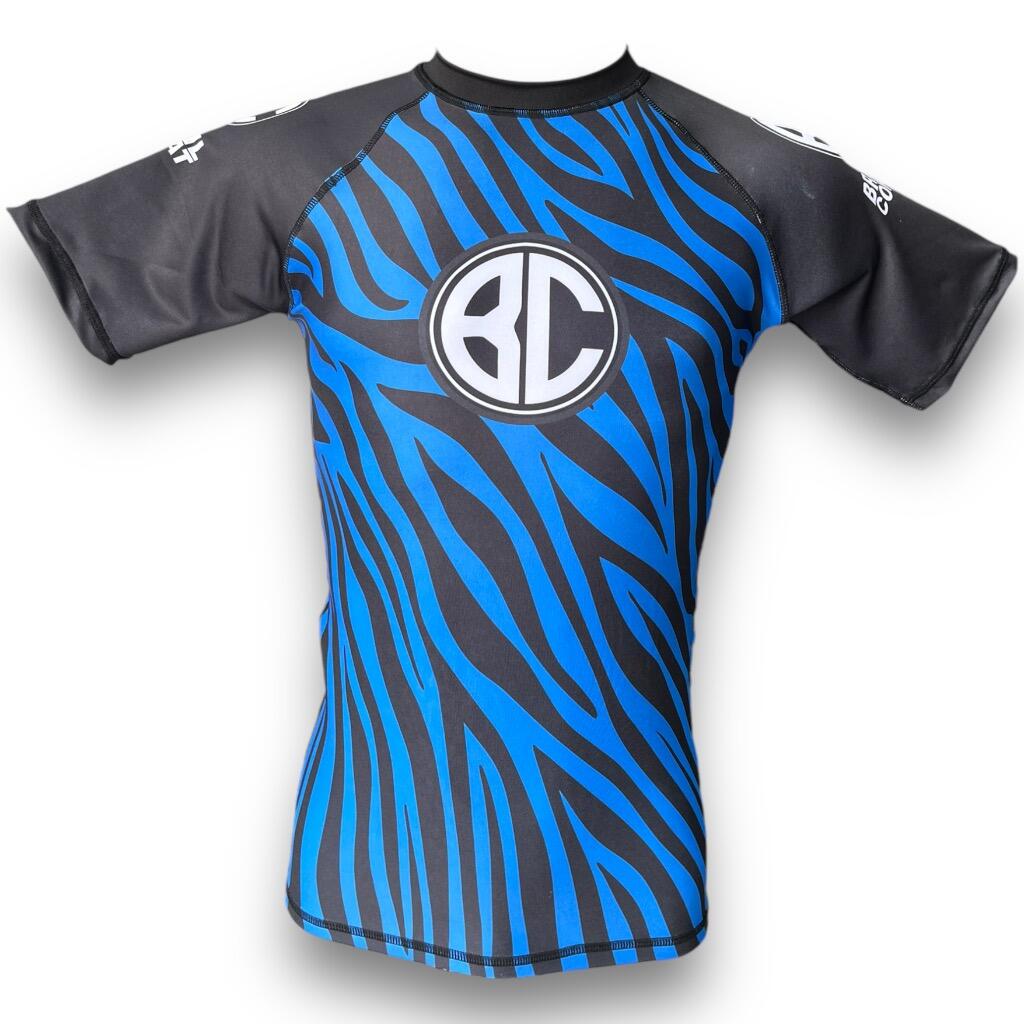 Comprar Rash Guard Zebra Manga Curta Azul - Brazil Combat