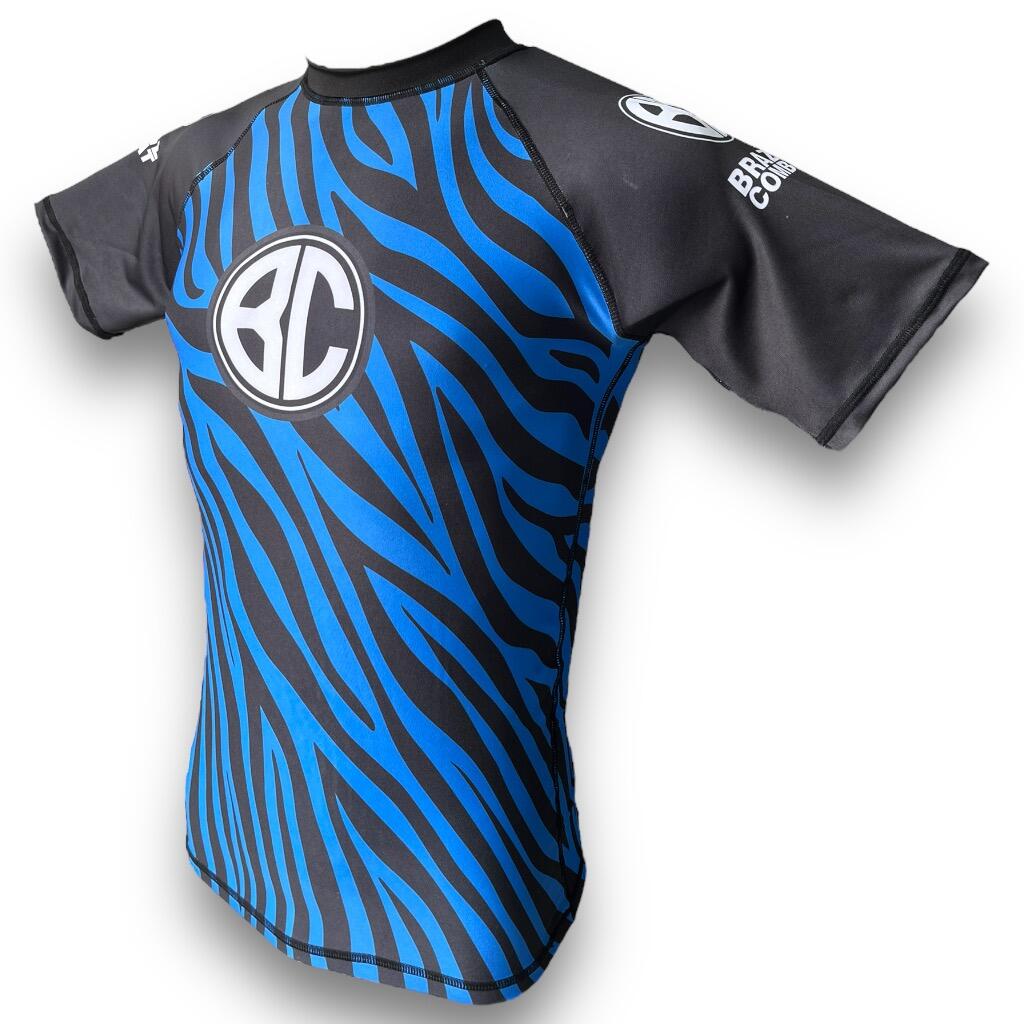 Comprar Rash Guard Zebra Manga Curta Azul - Brazil Combat