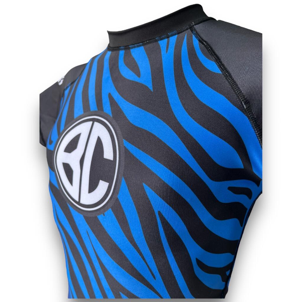 Comprar Rash Guard Zebra Manga Curta Azul - Brazil Combat