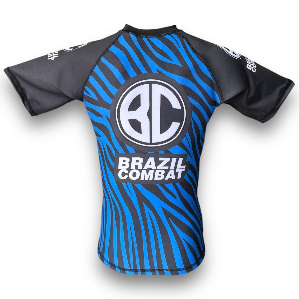 Comprar Rash Guard Zebra Manga Curta Azul - Brazil Combat