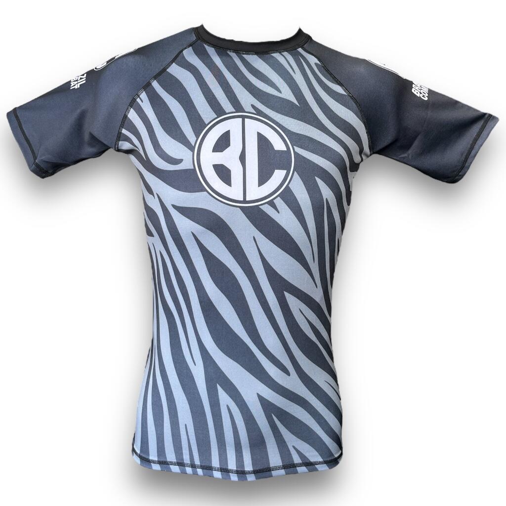 Comprar Rash Guard Zebra Manga Curta Cinza - Brazil Combat