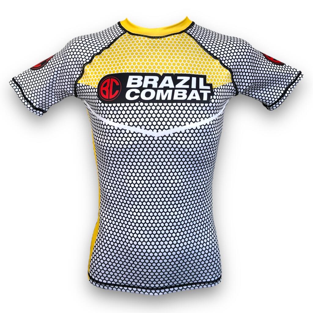 Comprar Rash Guard Fish Manga Curta Amarela - R$149,90 - Brazil Combat