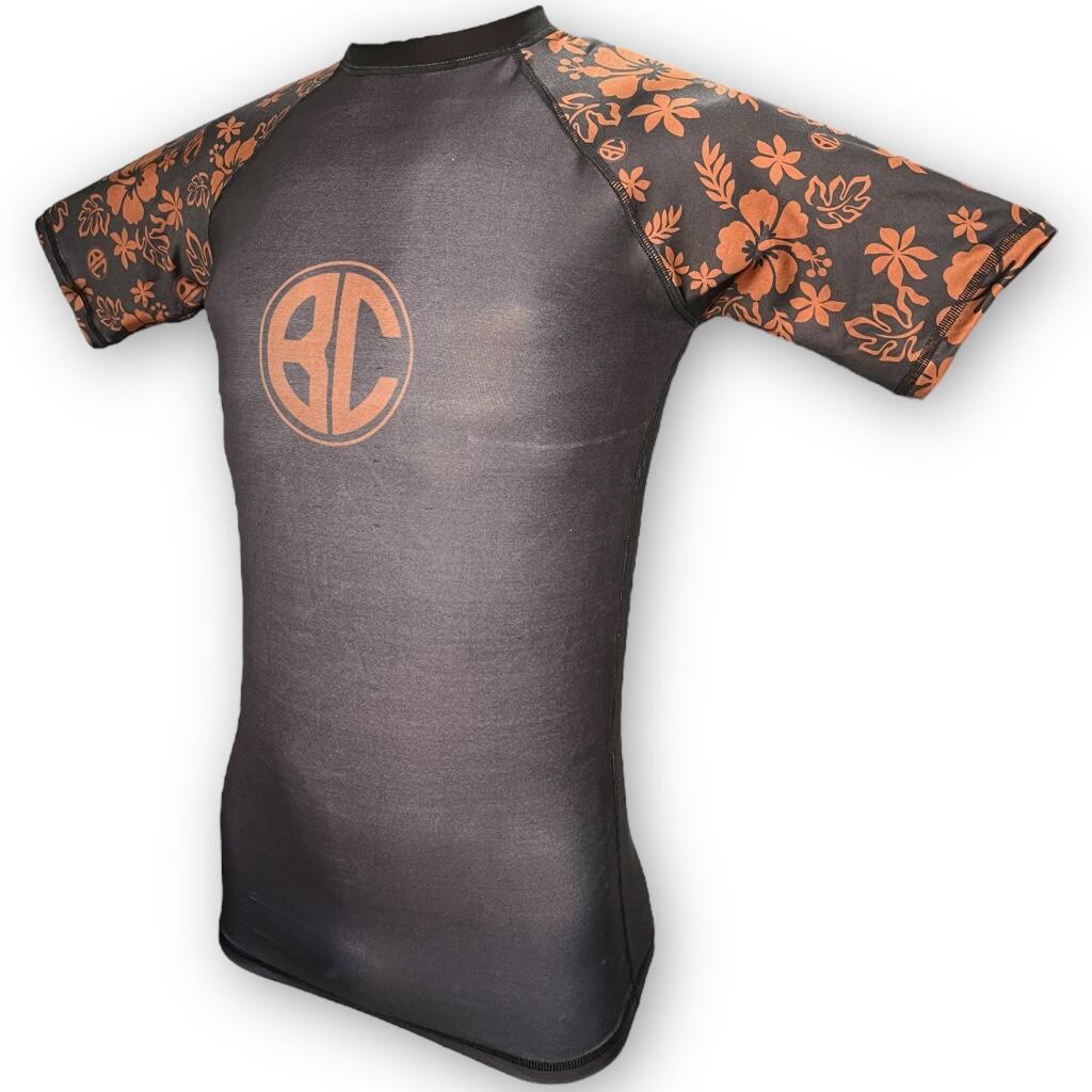 Comprar Rash Guard Hawaiian Style Manga Curta Marrom - Brazil Combat