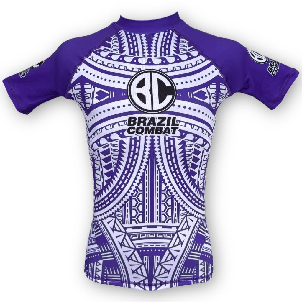 Comprar Rash Guard Maori Manga Curta Roxa - Brazil Combat
