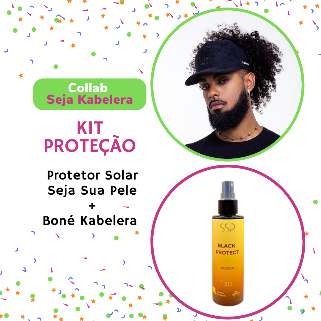 Boné Camurça Preto + Protetor Solar