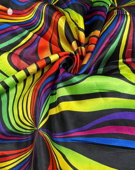 Comprar CETIM ARCO IRIS LISTRA PRETO - Dona Flor tecidos e aviamentos