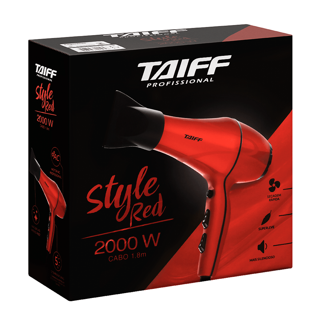 Comprar Secador Style 2000W 127V Red Taiff - R$379,91 - Mega Make
