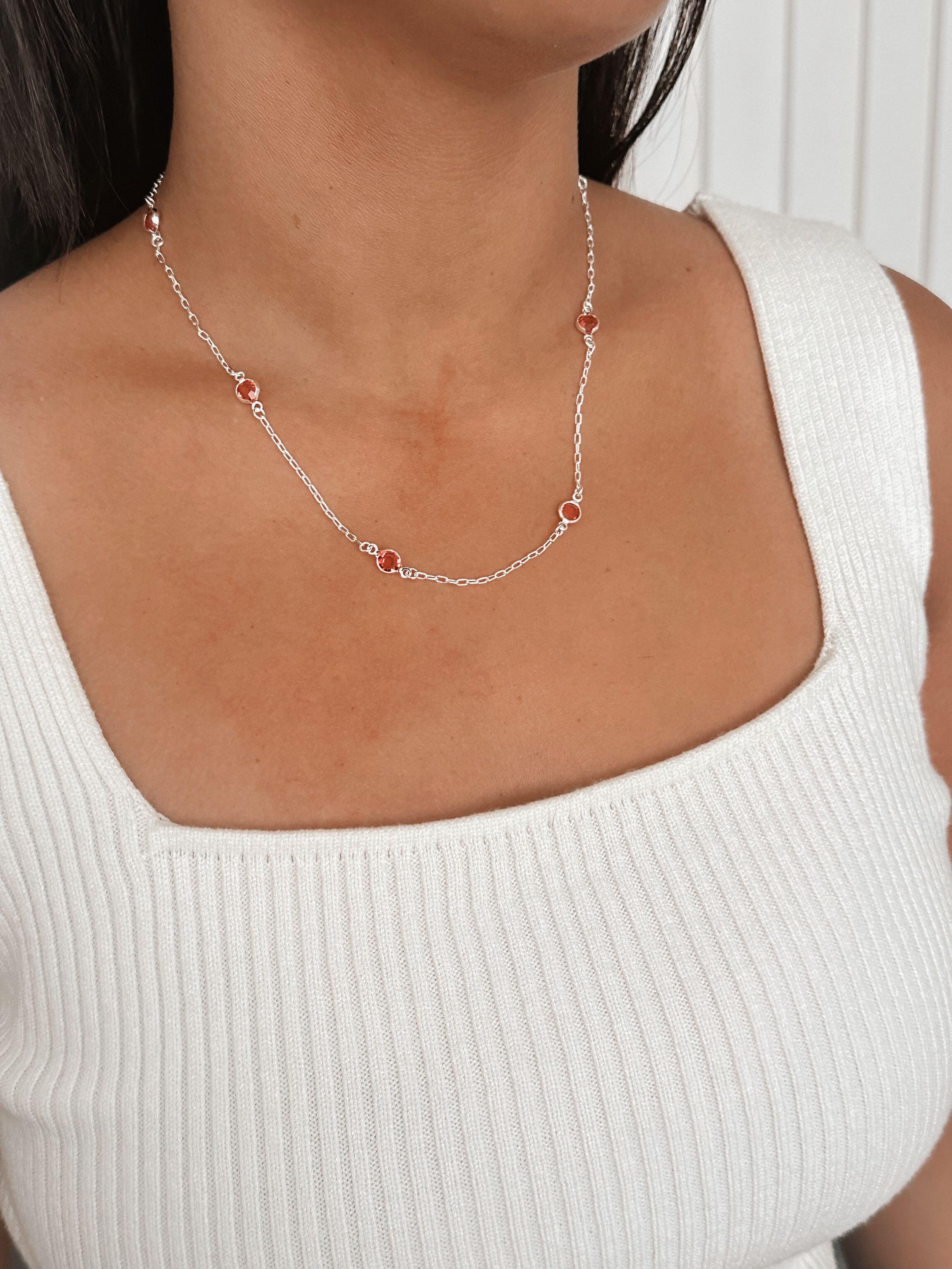 Comprar Colar pedras rosa - Frida Acessórios