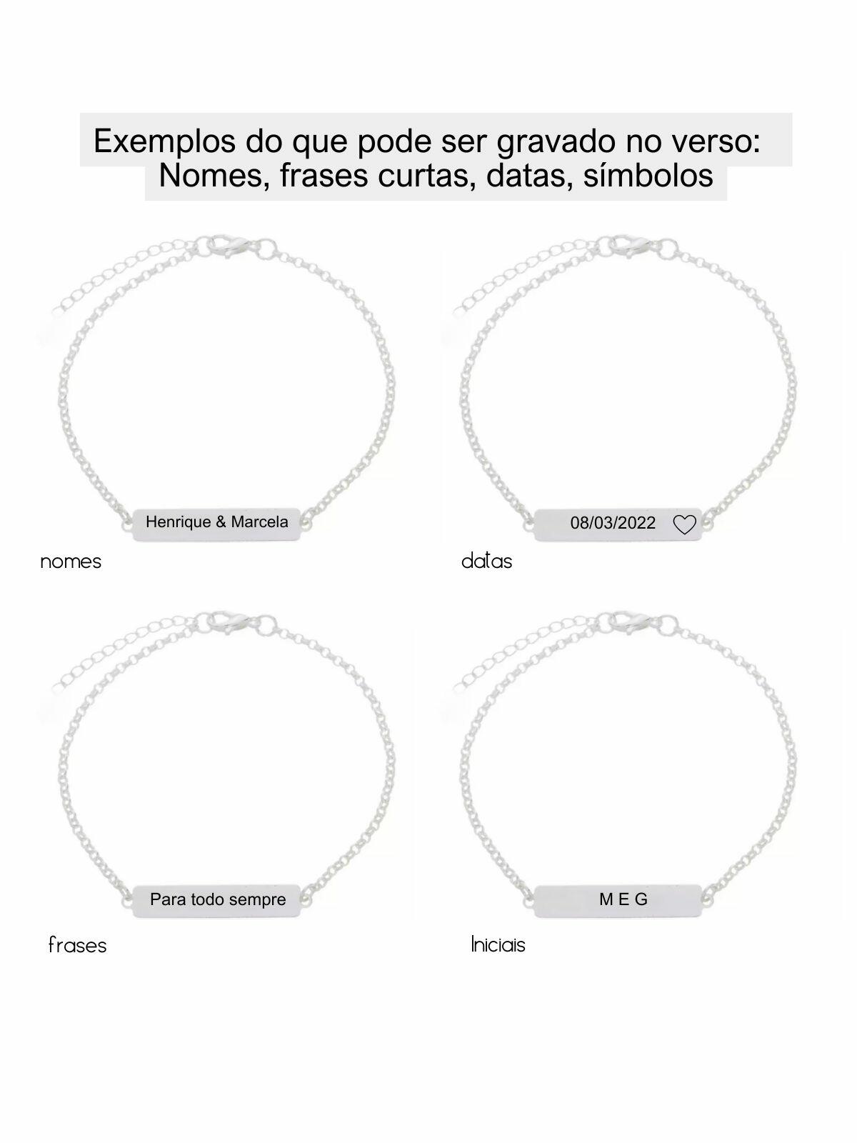 Comprar Pulseira personalizada escrita - plaquinha (NOMES, DATAS ...