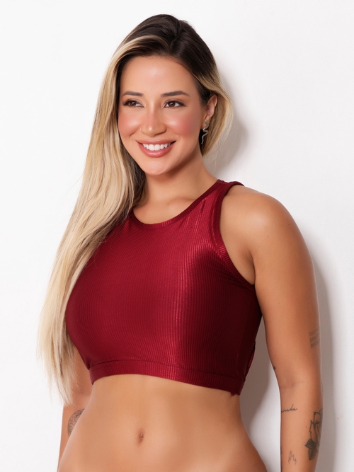 Comprar Top Cropped Fitness Canelado - Ponto Certo Lingerie