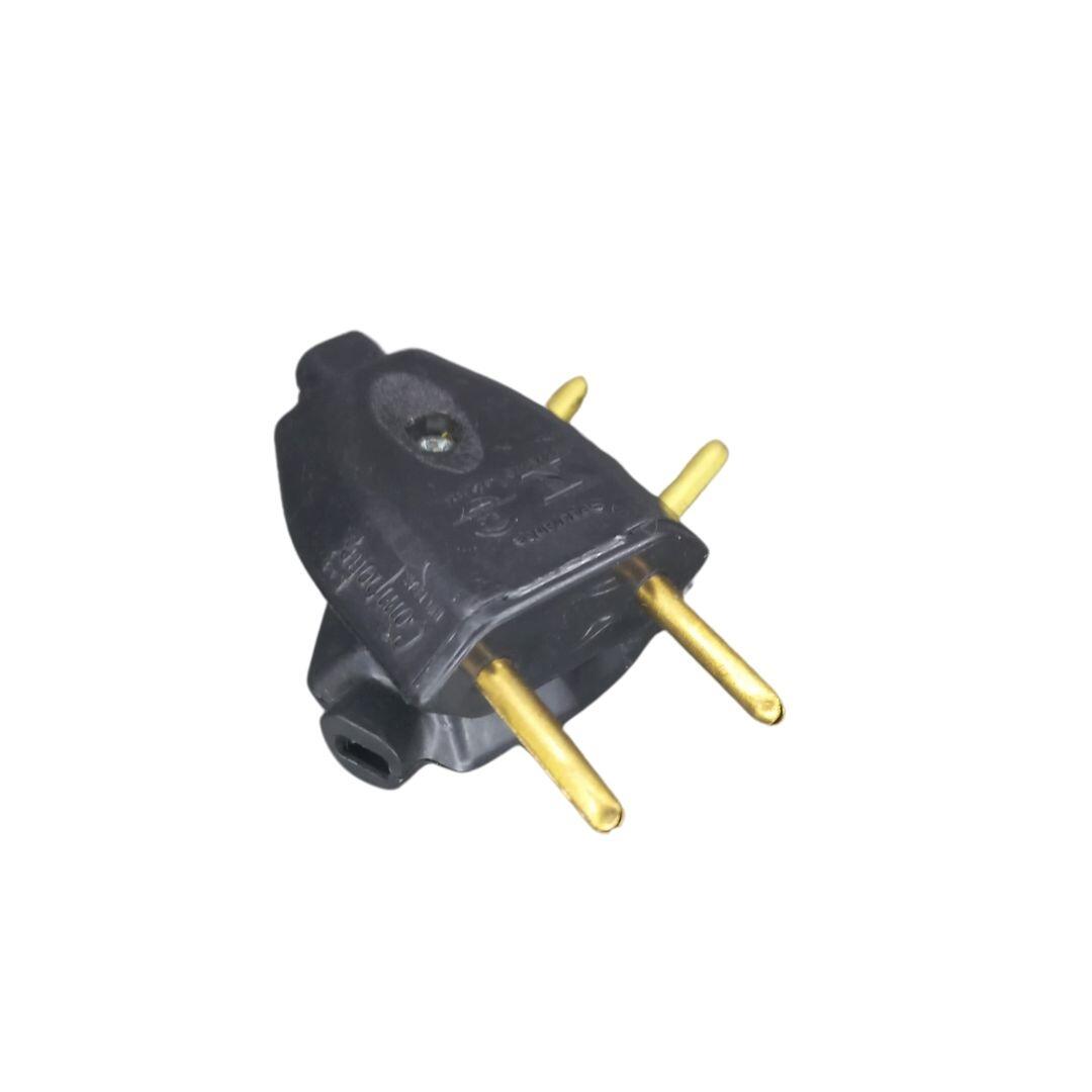 Comprar Plug Macho 2P Preto Pino Oco 6cm Certificado INMETRO 10A 250V - Compolux - R$1,99 - Casa ...