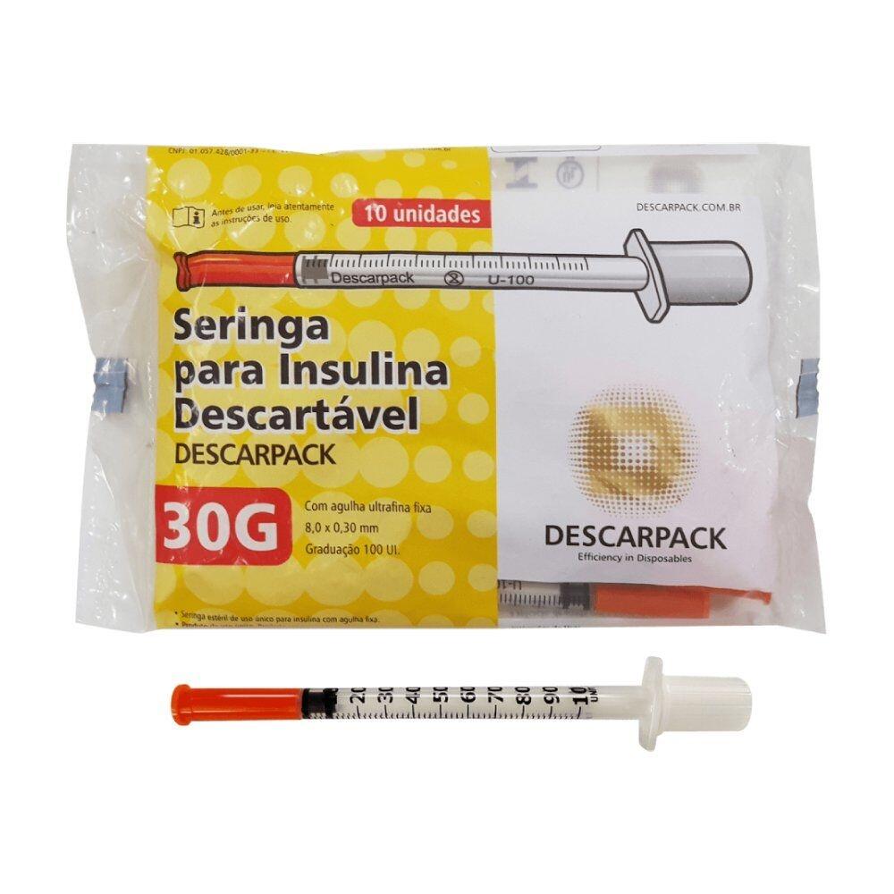 Comprar Seringa de Insulina 1ml agulha fixa 8,0 x 0,30mm 100 un - a ...